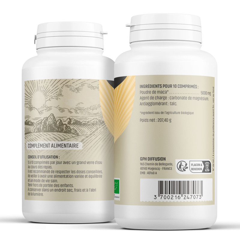 Maca Bio - 500 mg - 340 comprimés - 123gelules