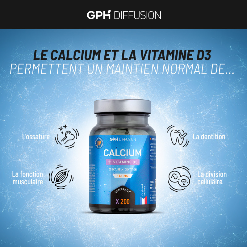 Calcium - Vitamine D3 comprimés GPH DIFFUSION