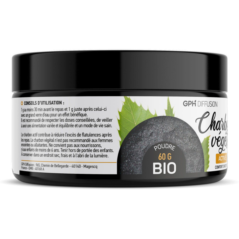 Charbon Végétal Activé Biologique 60 g - Confort digestif
