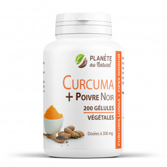 Complexe Curcuma Gingembre et Poivre Noir Bio - 200 gélule végétales